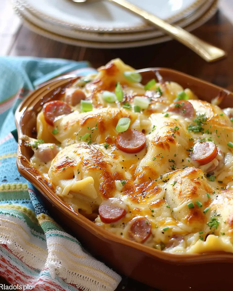 Crock Pot Pierogi and Kielbasa Casserole